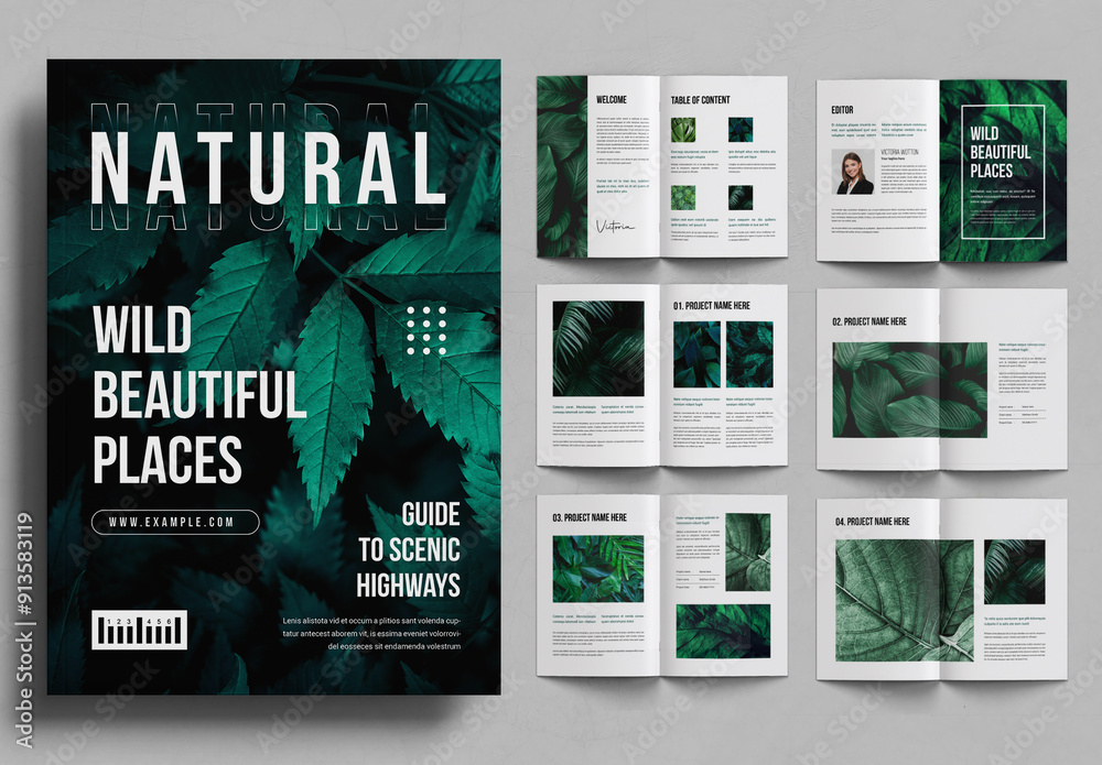 Natural Magazine Layout Stock Template | Adobe Stock