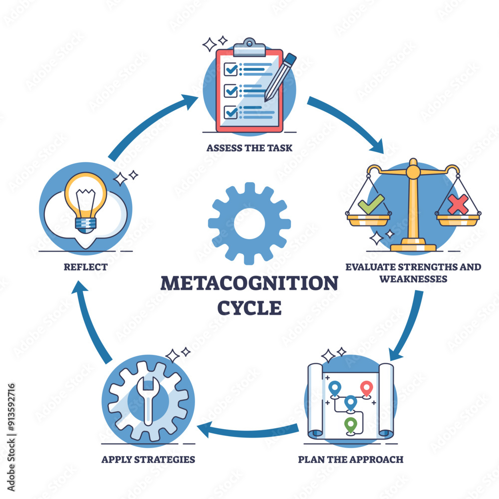 Metacognition Cycle With Planning Monitoring And Evaluating Stages