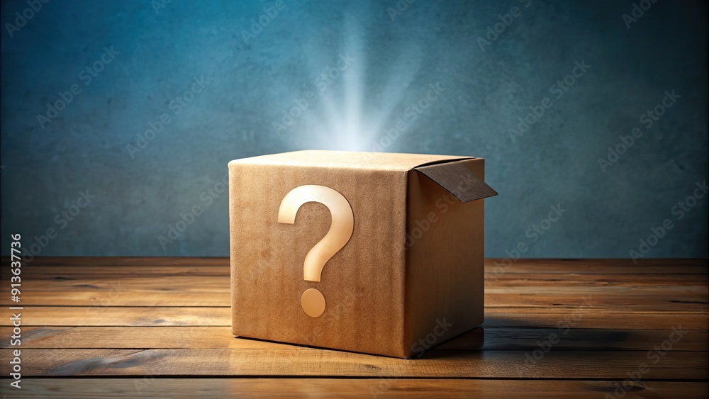 Mystery box with question mark sign, element, mystery, surprise, box ...