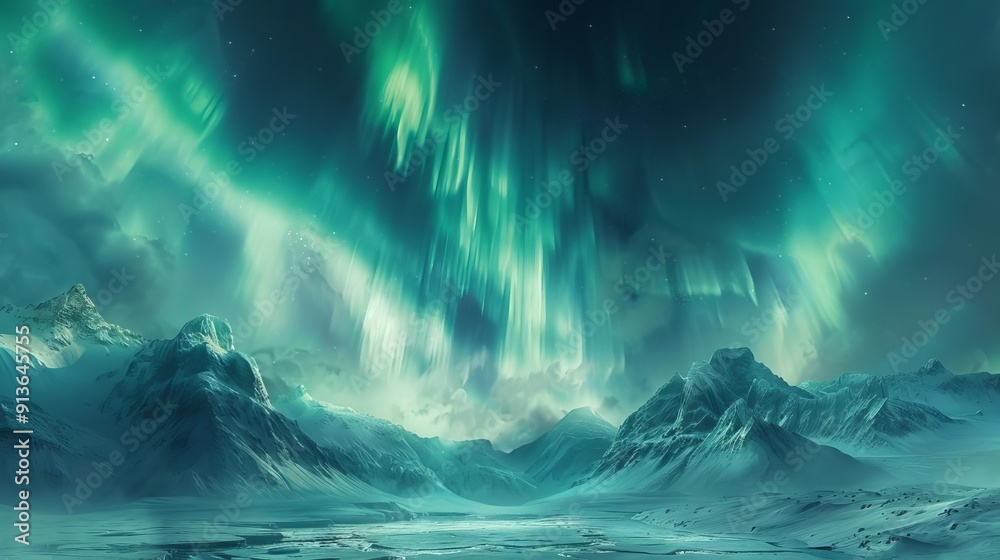 Frozen tundra backdrop with a vibrant northern lights prospect ...