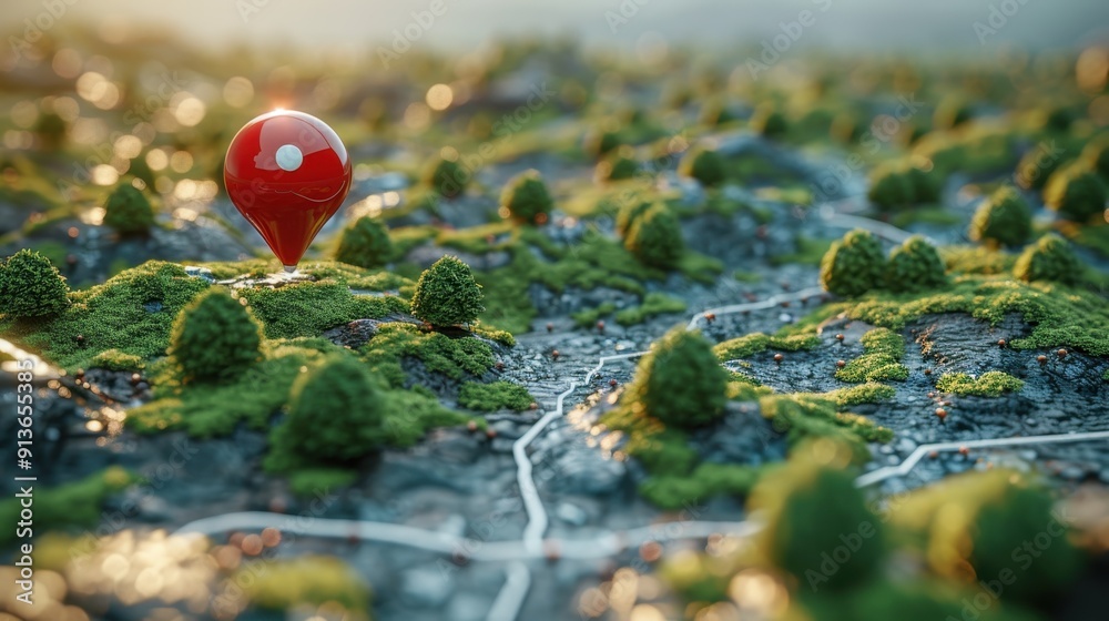 navigation on the map. My location is on the map. A point on the map ...