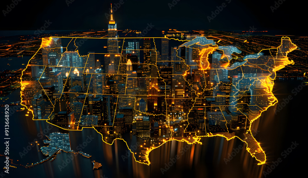 Industry 4.0 in North America, map of industrial zones across the USA ...