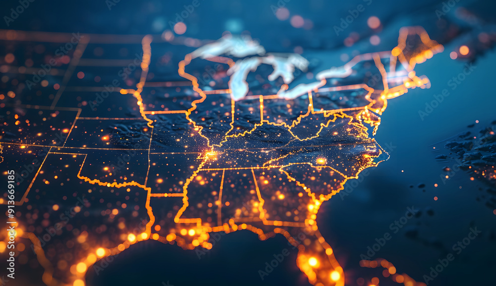 Industry 4.0 in North America, map of industrial zones across the USA ...