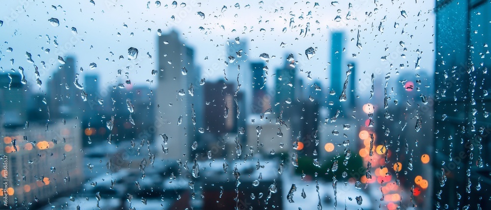 Overlay of rainy day window view, Generative AI Stock Illustration ...