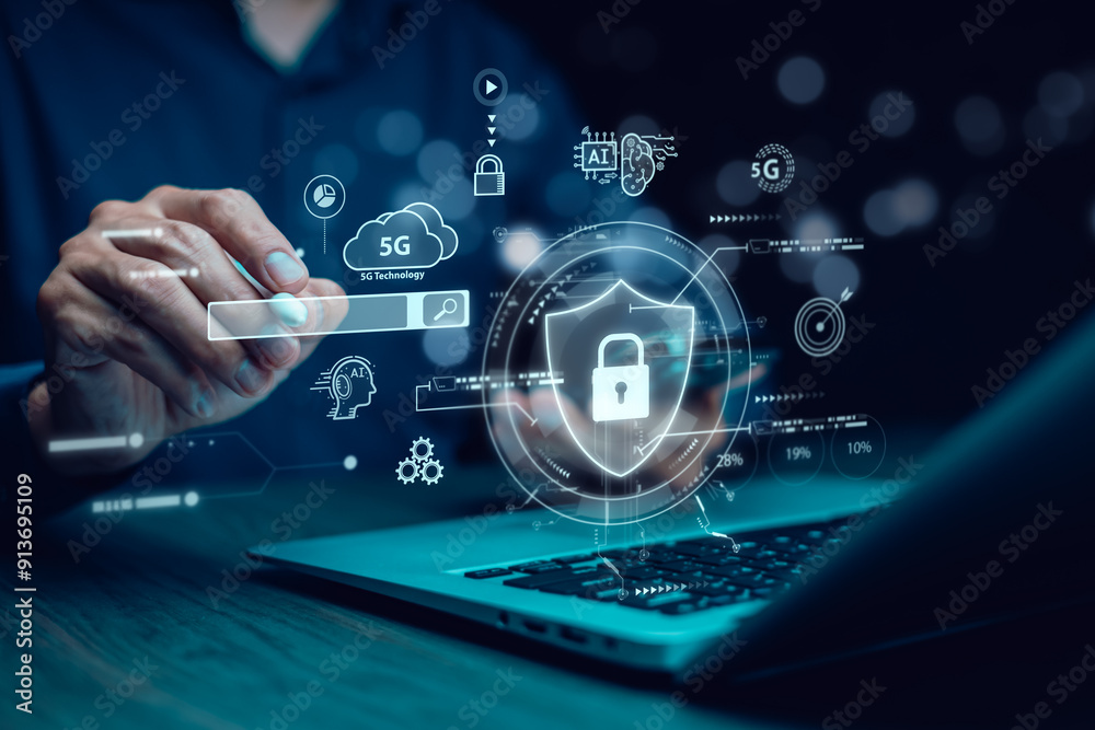 Cyber Security And Security Password Login Online Concept Hands Typing