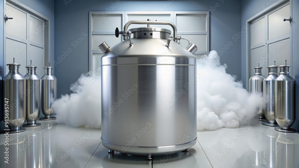 Liquid nitrogen bank storing stem cells in suspension, liquid nitrogen ...