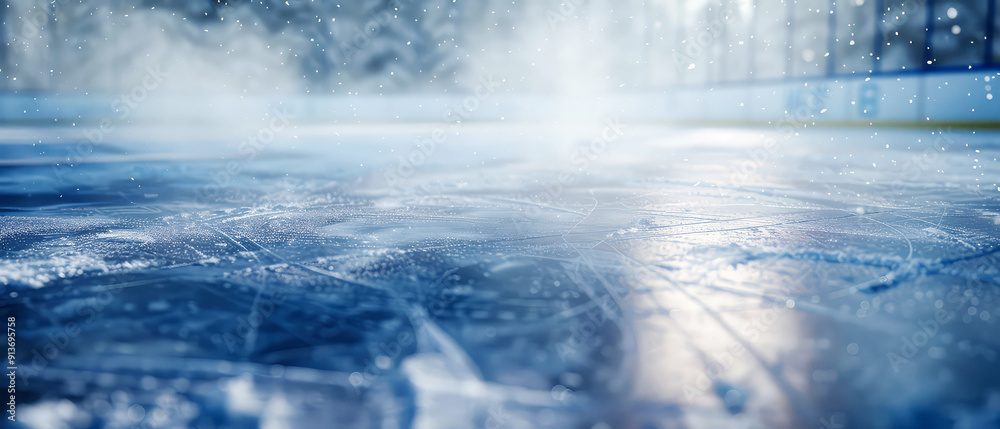 Professional ice rink sport arena.Hockey stadium with spotlights, steam ...