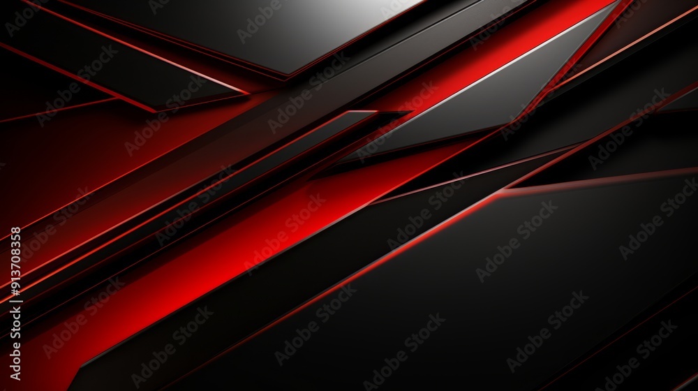 Abstract steel texture with red metallic frame background for sports ...