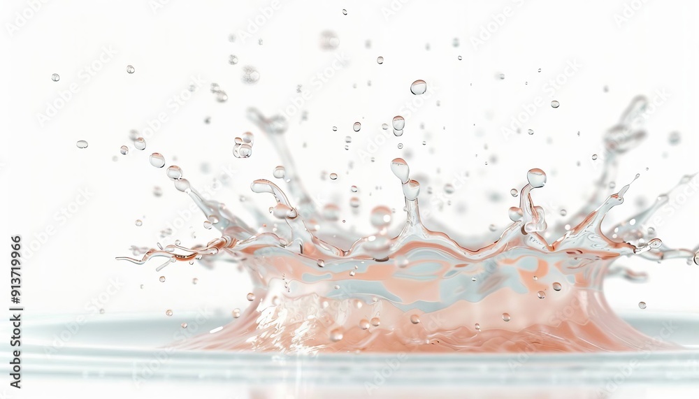 Hail hitting water, splash effect, highspeed photography, vivid colors ...