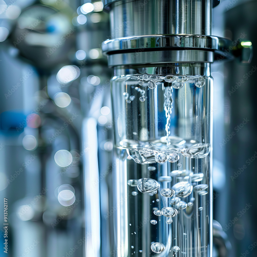 A close-up illustration of a reverse osmosis unit's advanced filtration ...