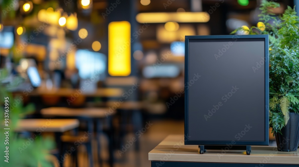 A blank restaurant menu board stands ready to display enticing menu ...