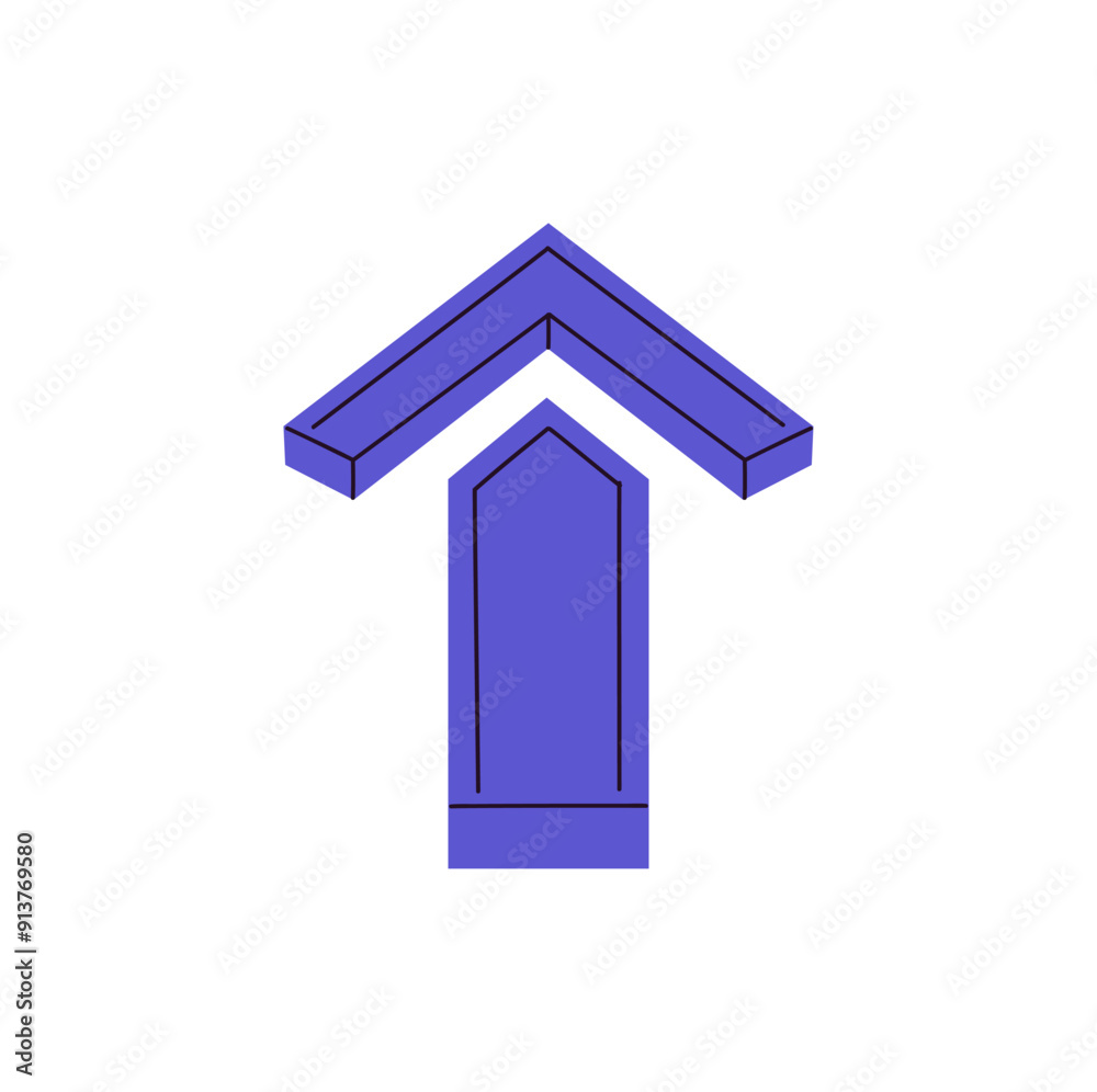 Big arrow, cursor line pointing direction. Geometric shape, figure ...