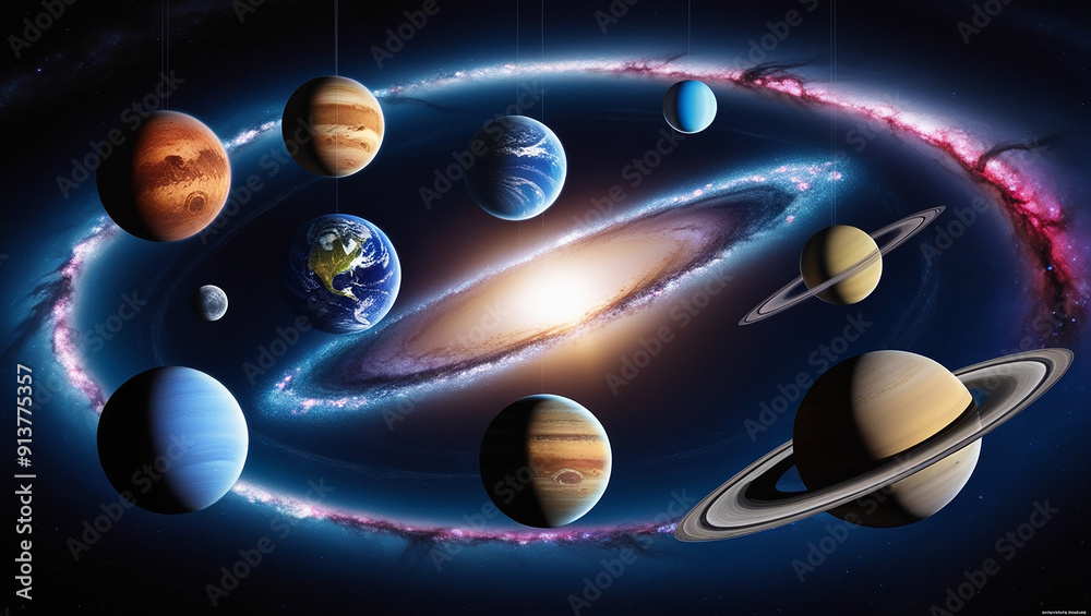 Images of the eight planets in our solar system, Stock Illustration ...