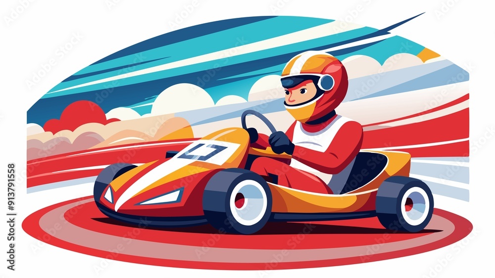 Every turn and corner demands precision. This image showcases a go-kart ...