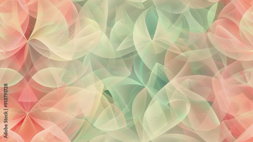 The image features a seamless pattern of overlapping shapes in various ...