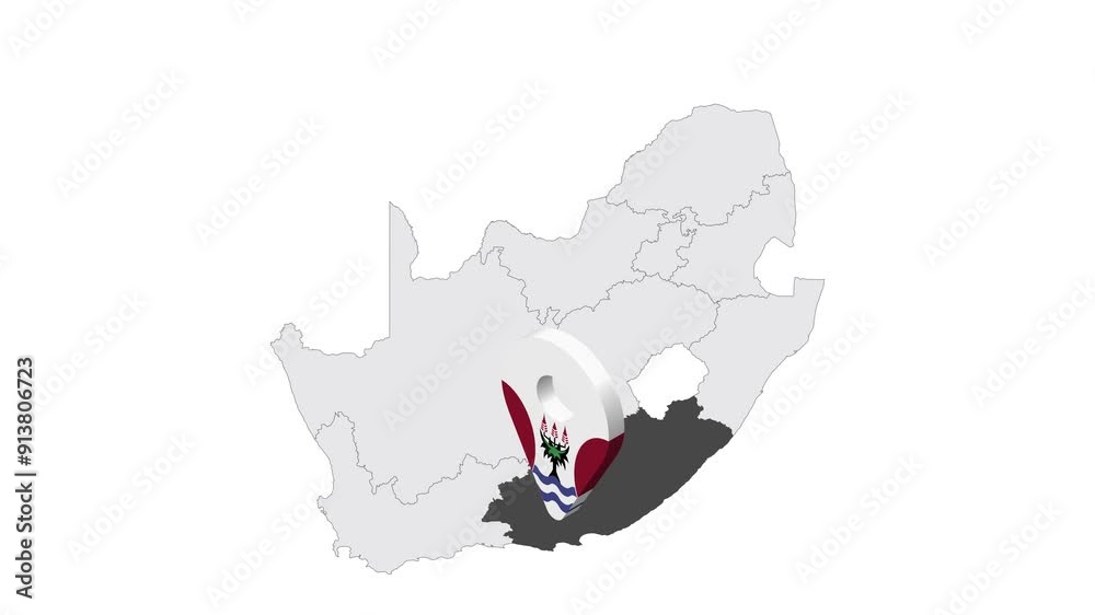 Location Eastern Cape on map South Africa. 3d Eastern Cape Province ...