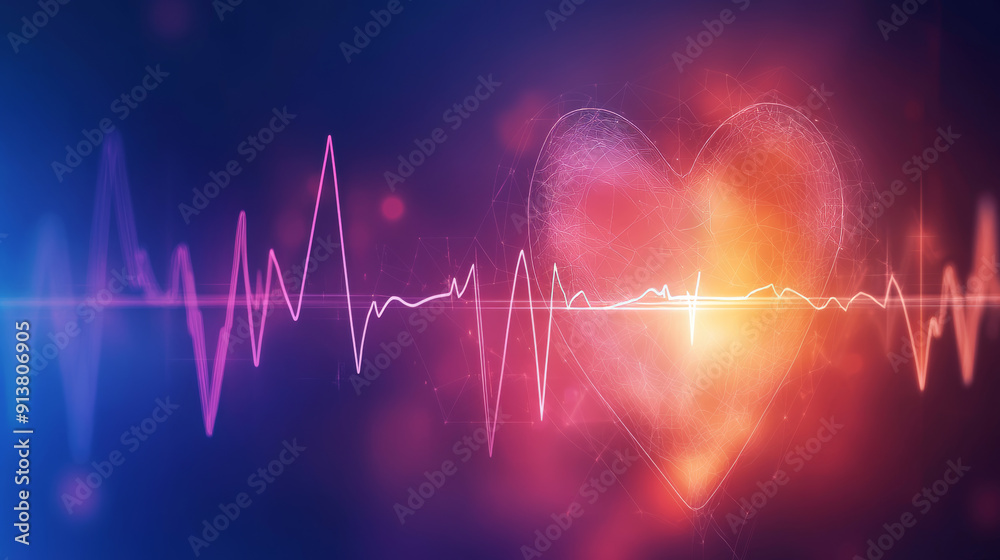 **Heart Pulse and Heartbeat** A medical background image with a heart ...