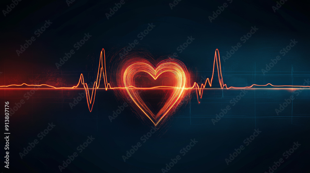 **Heart Pulse and Heartbeat** A medical background image with a heart ...