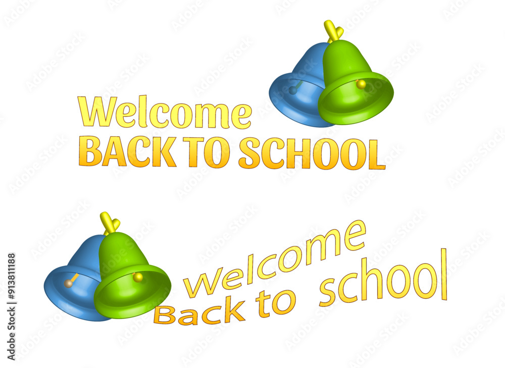 Back to school icon set. Inscription Welcome back to school near to ...