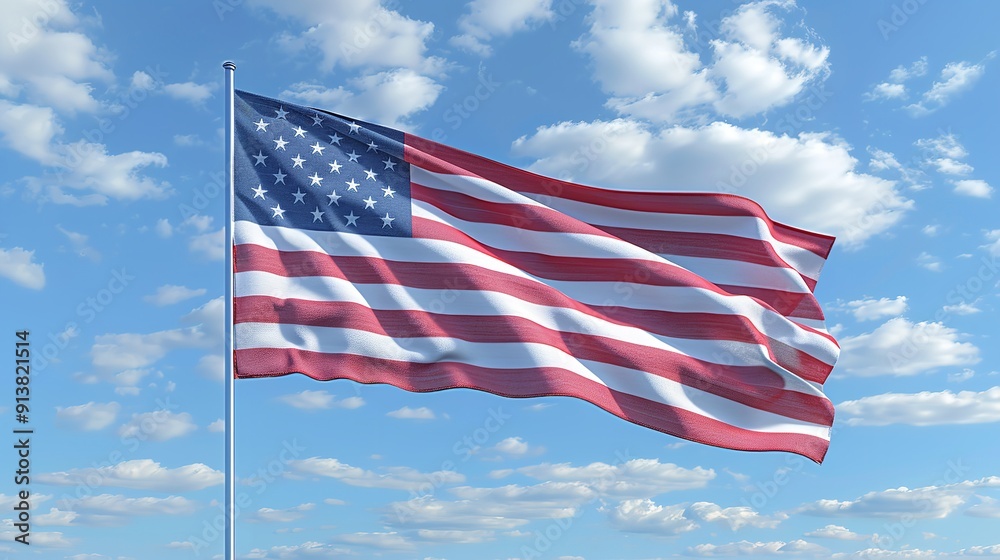 Freedoms Banner The American flag, a vibrant symbol of freedom and ...