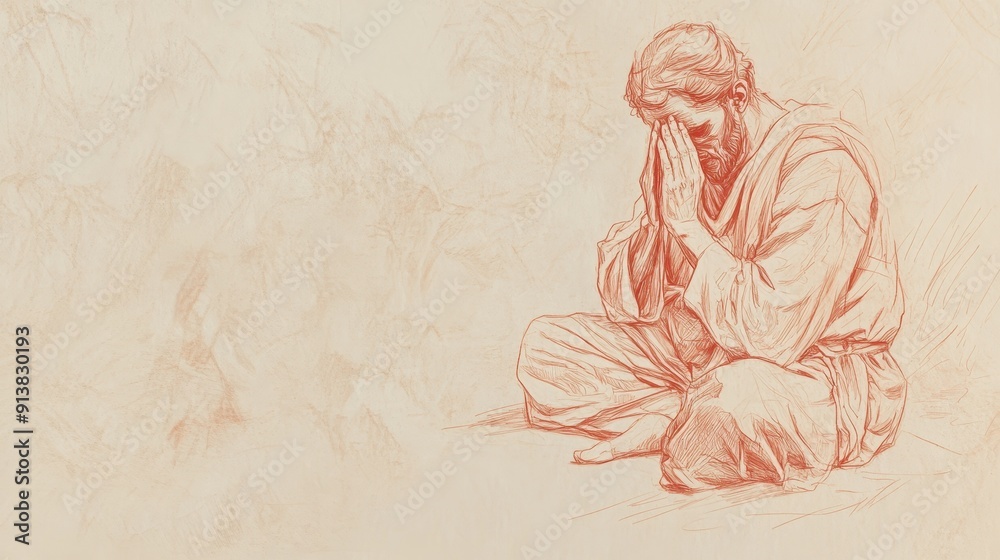 Biblical Illustration of The Sin of Achan: Joshua praying for God's ...