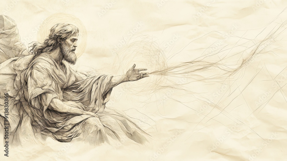 Biblical Illustration of The Conquest of Ai: Joshua receiving a divine ...