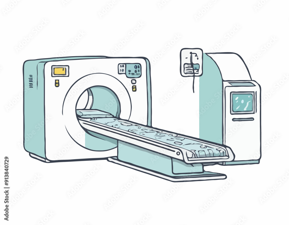 CT scanner or MRI scanner clipart cartoon style. Computed tomography ...