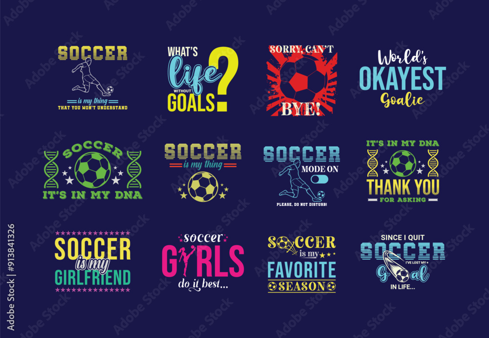 Soccer Vector quotes. Design for t shirt, print, gift card, label ...