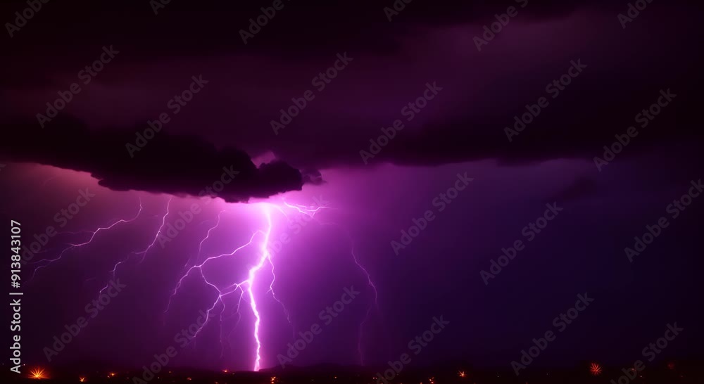 Lightning strikes Electrical storm on black background Electric ...