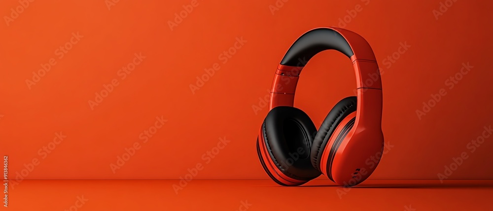 Headphone controls flat design side view intuitive interface theme ...