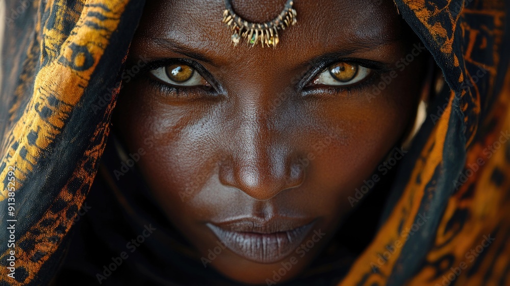 Cultural Diversity - Tribal Woman in Traditional Attire, Mix of Light ...