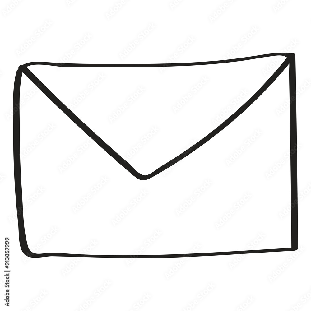 Envelope doodle png, business email clipart in transparent background ...