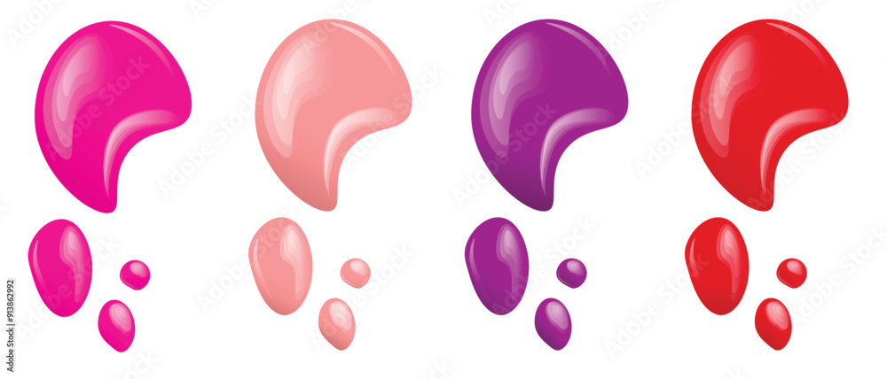 Colorful Make Up or Paint Splash Set Collection Isolated Design ...