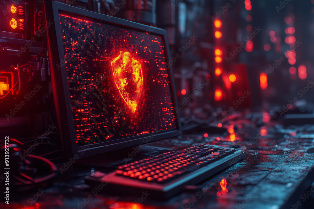 Clean and modern depiction of an antivirus alert notifying a user of a ...