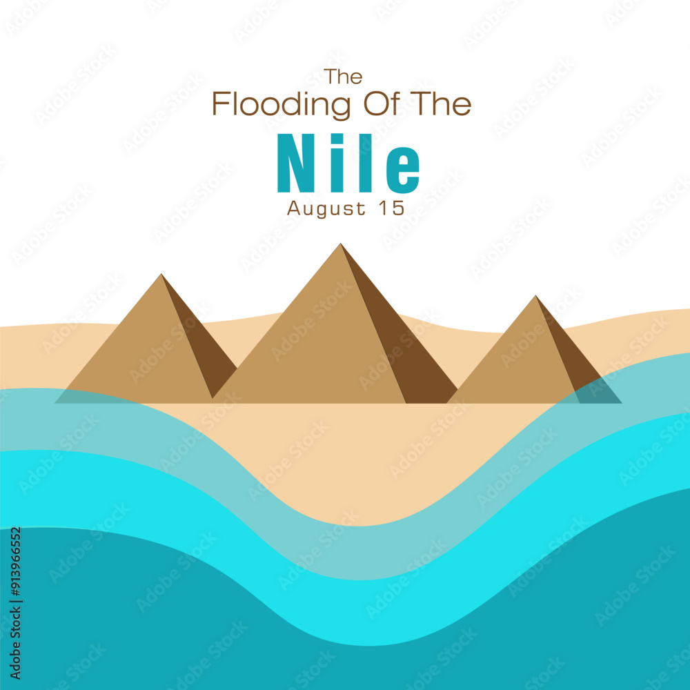 The Flooding of The Nile vector, illustration. The Flooding of The Nile ...