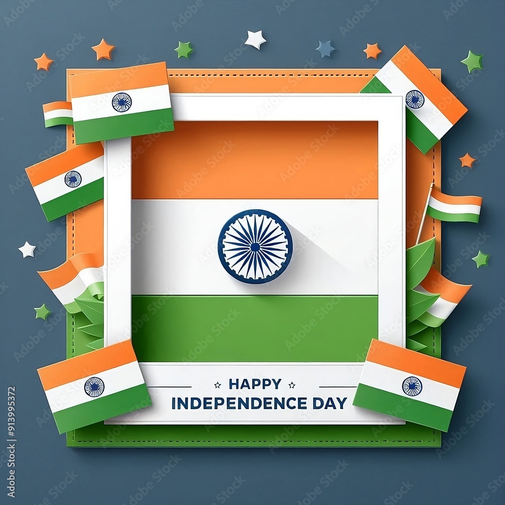 Happy Independence Day of India A Blank Empty indian flag design ...