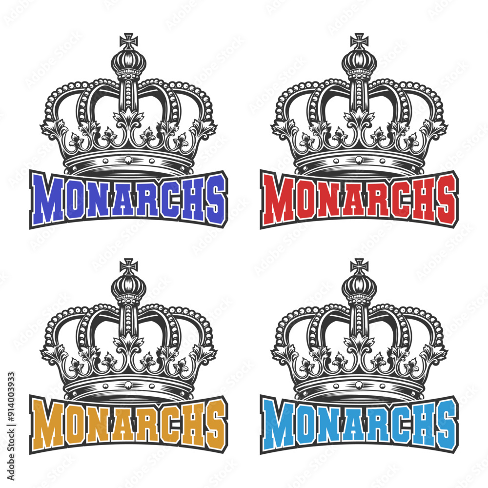 Monarchs Illustration Clip Art Design Shape. Mascot Silhouette Icon ...
