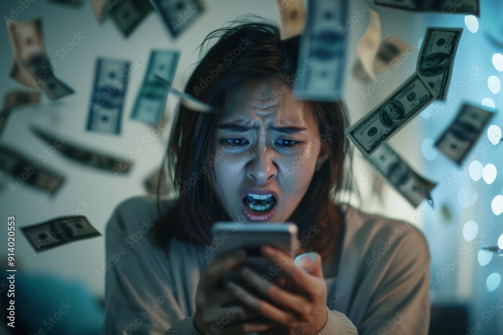 Fierce woman shouts her expression filled poignant emotion. Agitated ...