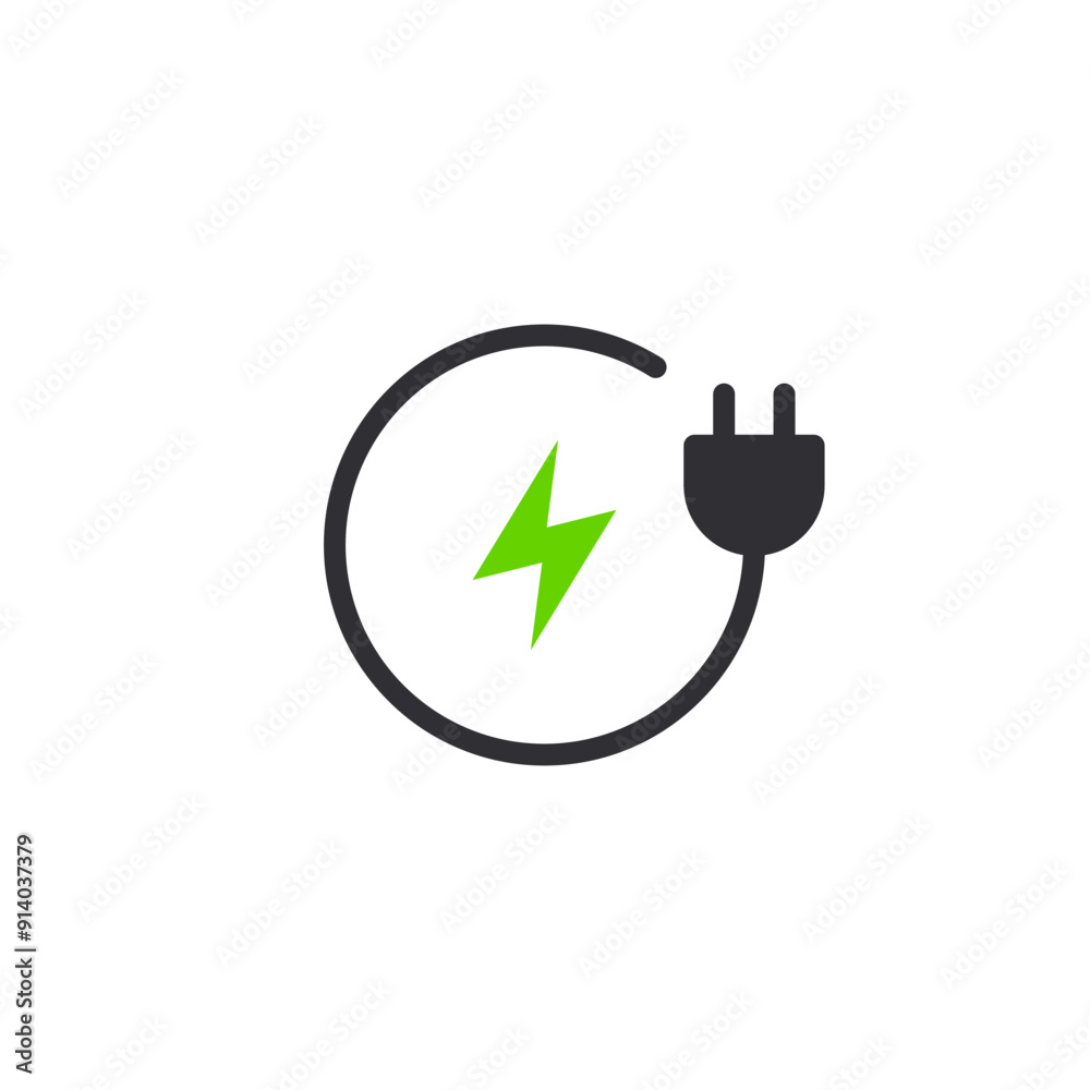 Lightning icon. High voltage. Charging location. Electric charging ...