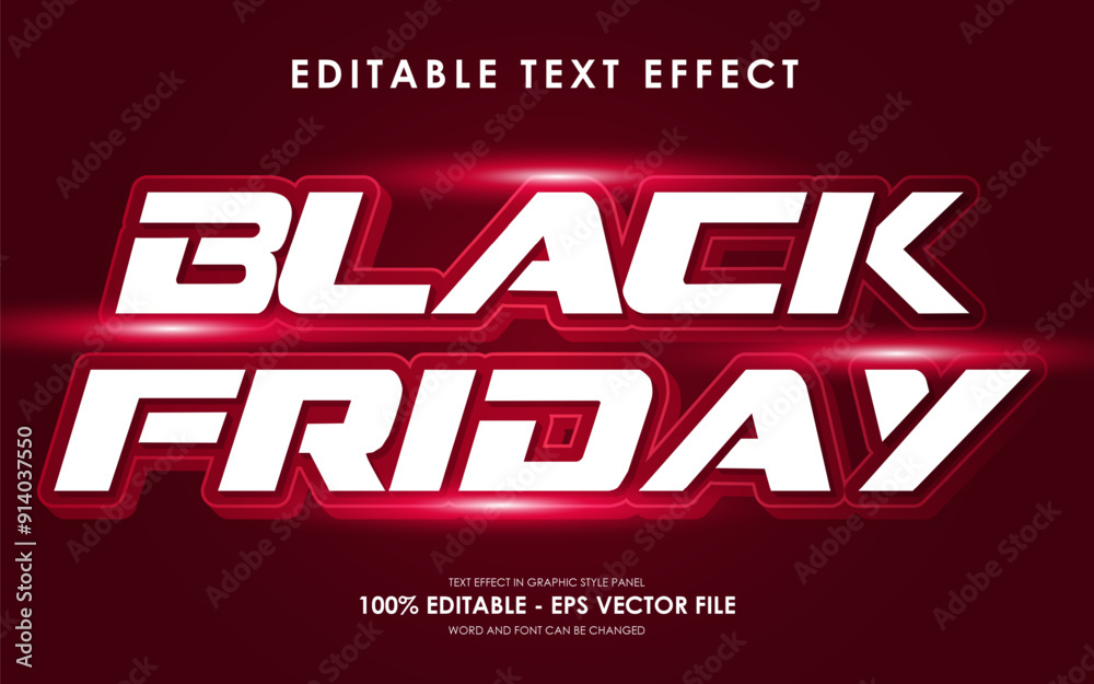 Editable Black Friday Text Effect with lens flare Stock Vector | Adobe Stock