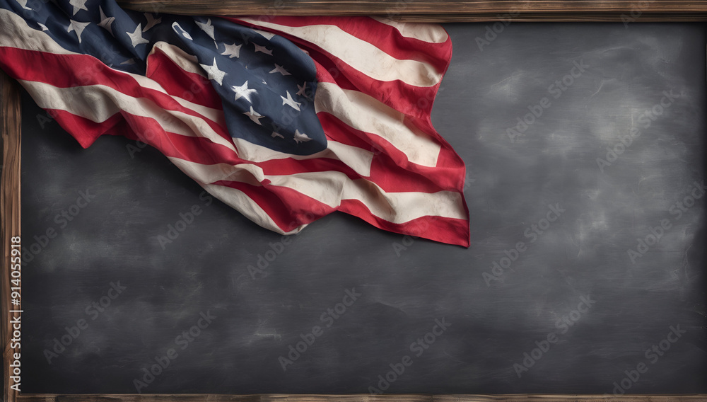 Abstract United States flag collage design with many or multiple ...