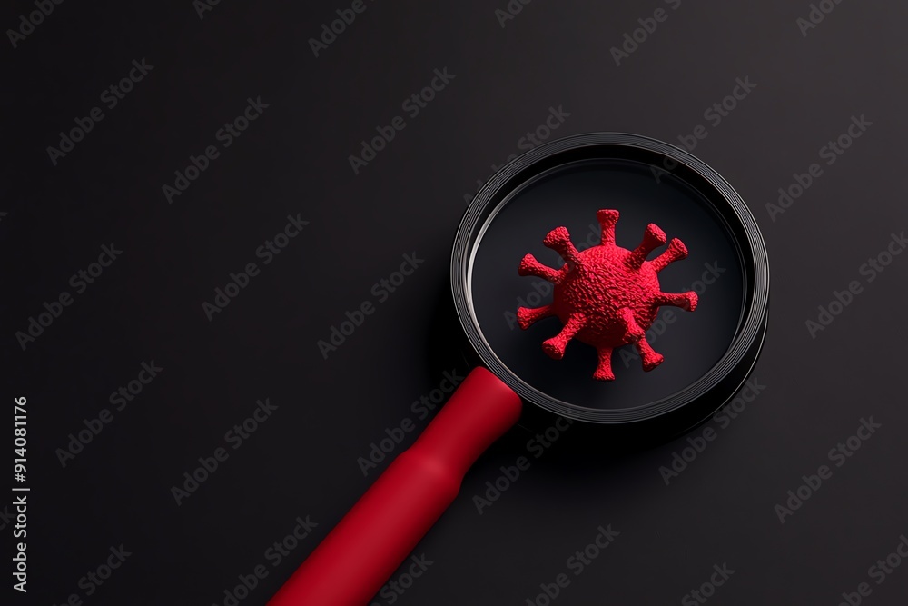 Virus detection flat design side view diagnostic tools theme cartoon ...