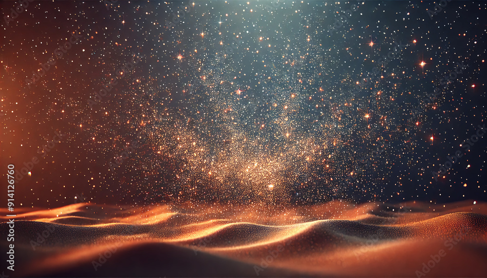 A particle effect wallpaper with stars shining in a desert night sky on ...