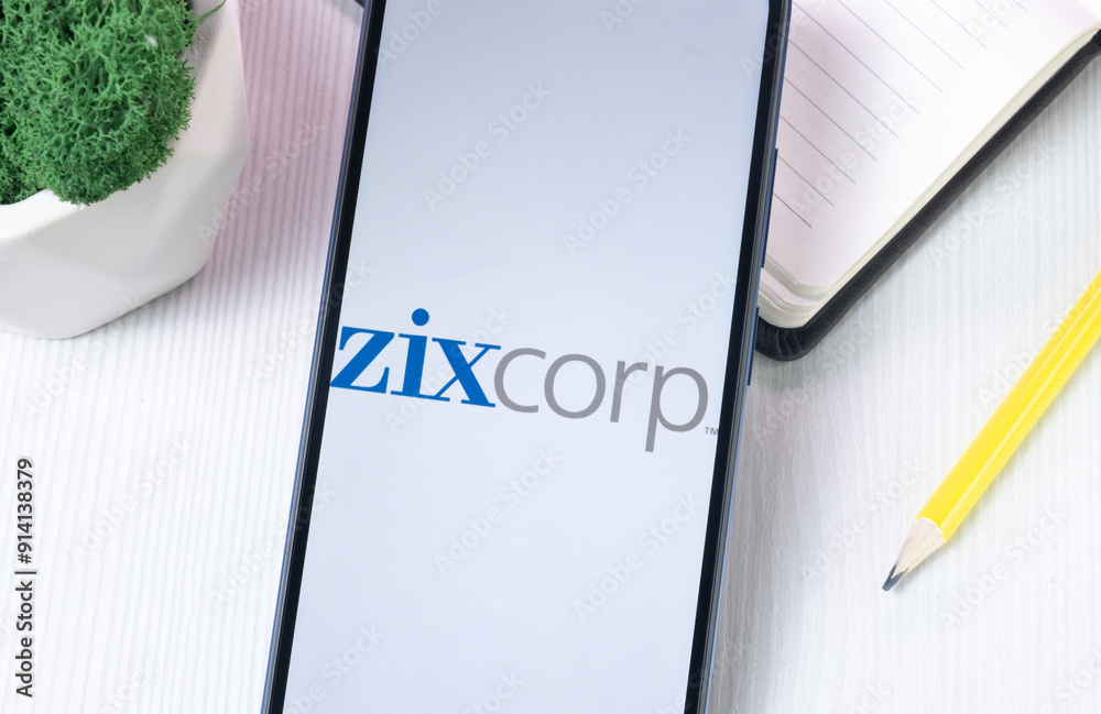 New York, USA - 1 August 2024: Zix Logo on Phone Screen, Icon on ...