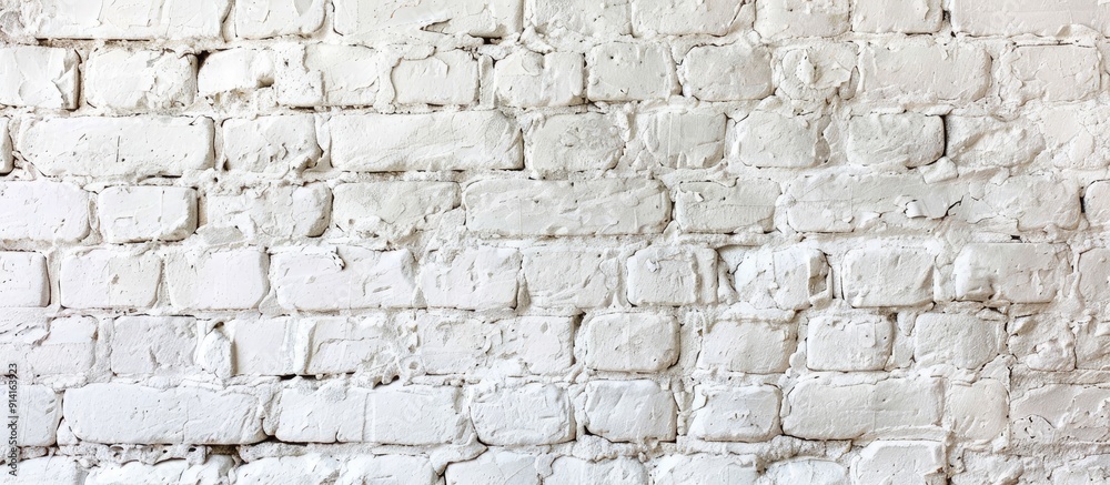 High resolution white brick wall background texture photo with copy ...