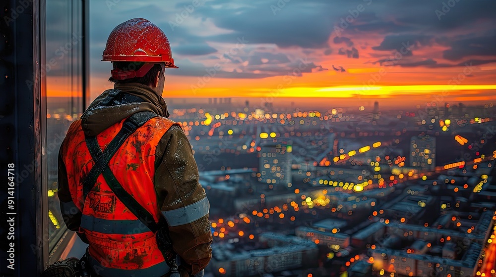Heatwave, construction workers in hot weather, hot weather shines a ...