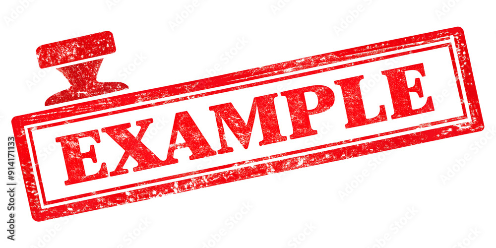 Poster rubber stamp, Example, red-rubber, transparent background, AI ...