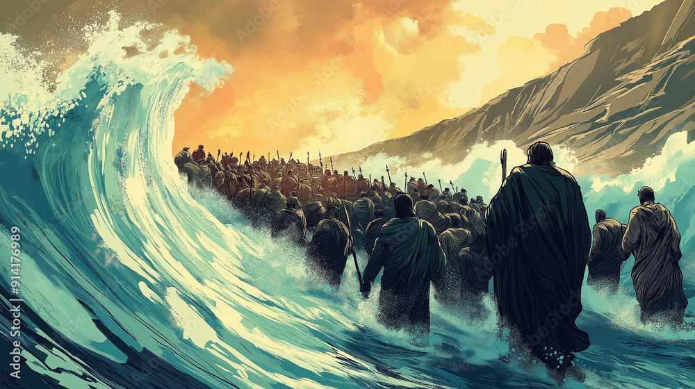 Moses led the Exodus from Egypt, parting the Red Sea in a miraculous ...