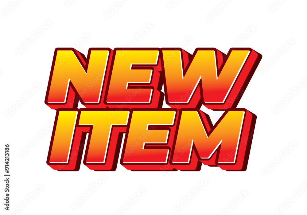 New item. Text effect in 3D style for print ad purpose Stock Vector ...