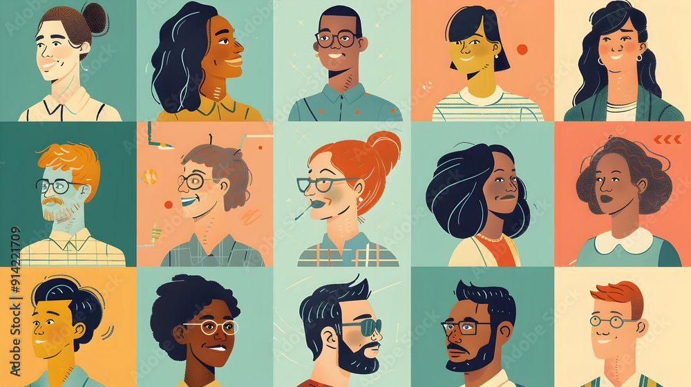 Series of individual portraits featuring people of various ages and ...